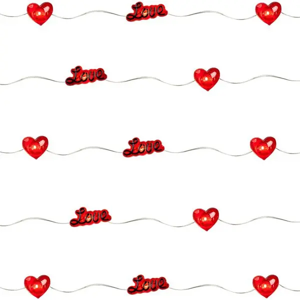 NORTHLIGHT 20-count Valentine's Day Love And Heart Led Fairy Lights, 6.25ft - Red