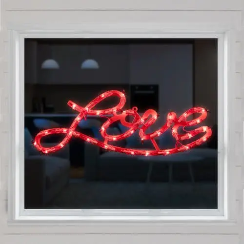NORTHLIGHT 17" Lighted Love Valentine's Day Window Silhouette