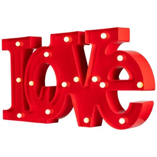 NORTHLIGHT Led Love Sign Valentine's Day Marquee Style Wall Art20"