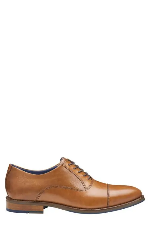 Johnston & Murphy Landry Cap Toe Oxford - Tan Full Grain