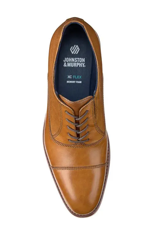 Johnston & Murphy Landry Cap Toe Oxford - Tan Full Grain