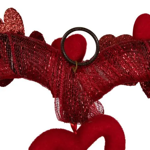 NORTHLIGHT Heart Shaped Glitte Valentine's Day Wreath22"