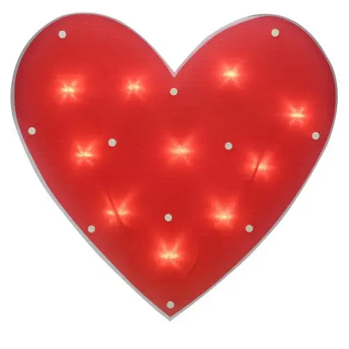 NORTHLIGHT 14" Lighted Heart Valentine's Day Window Silhouette - Red