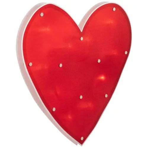 NORTHLIGHT 14" Lighted Heart Valentine's Day Window Silhouette