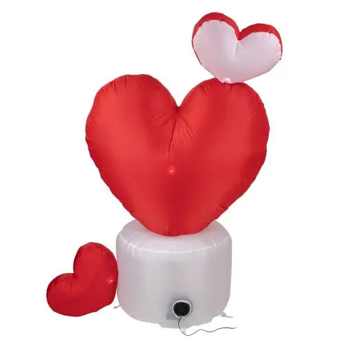 NORTHLIGHT Led Lighted Inflatable Valentine's Day Rotating Heart Outdoor Decoration5