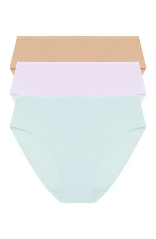 Natori Bliss Bare Cotton Hipster 3-pack - Cloud Green/pale Purple/cafe