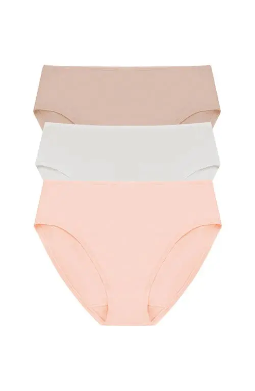 Natori Bliss Bare Cotton Hipster 3-pack - Lt Mocha/linen/seashell