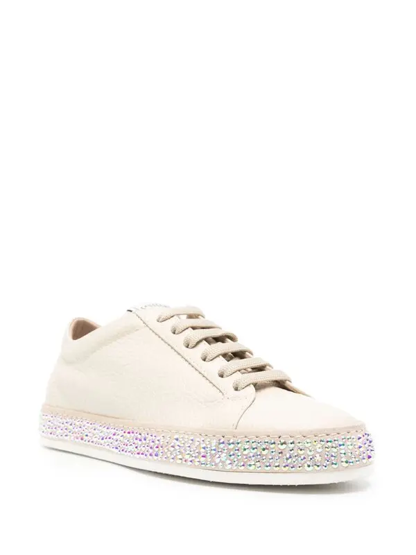 LE SILLA Crystal-embellished Sneakers - Neutrals