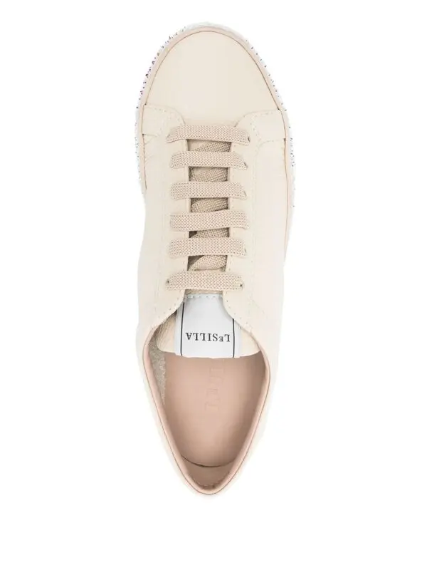 LE SILLA Crystal-embellished Sneakers - Neutrals
