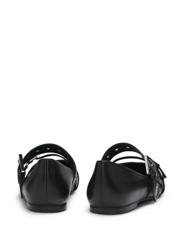 Hugo Buckled Leather Ballet Flats