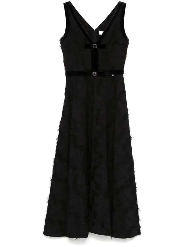 NISSA Frayed Midi Dress