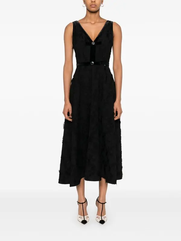 NISSA Frayed Midi Dress