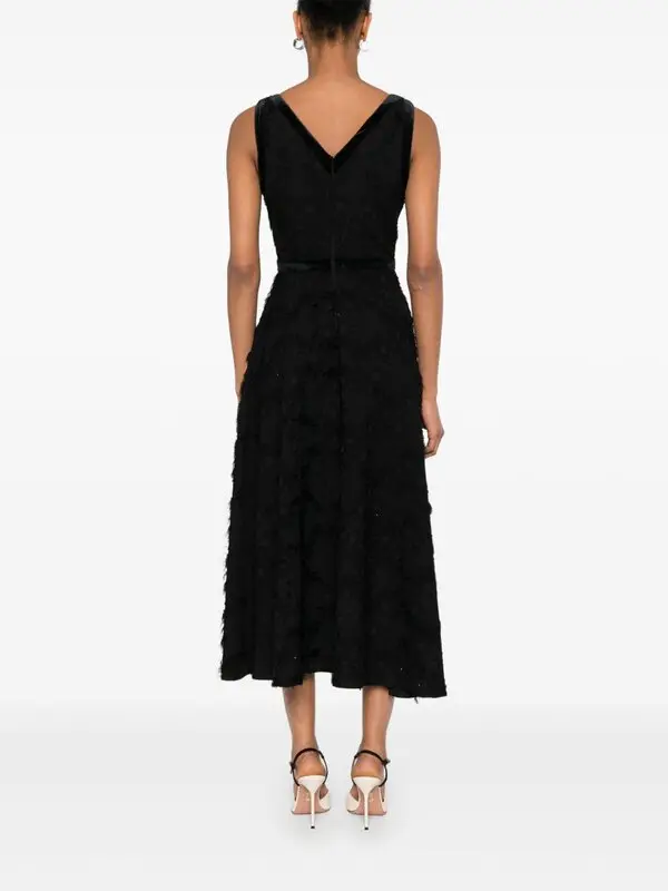 NISSA Frayed Midi Dress