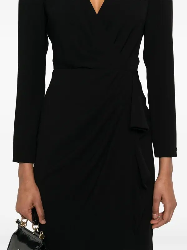 NISSA V-neck Crepe Midi Dress