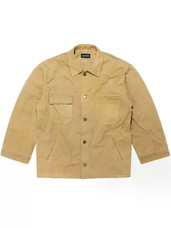 MAINLESS Madness Distressed Cotton Jacket - Yellow