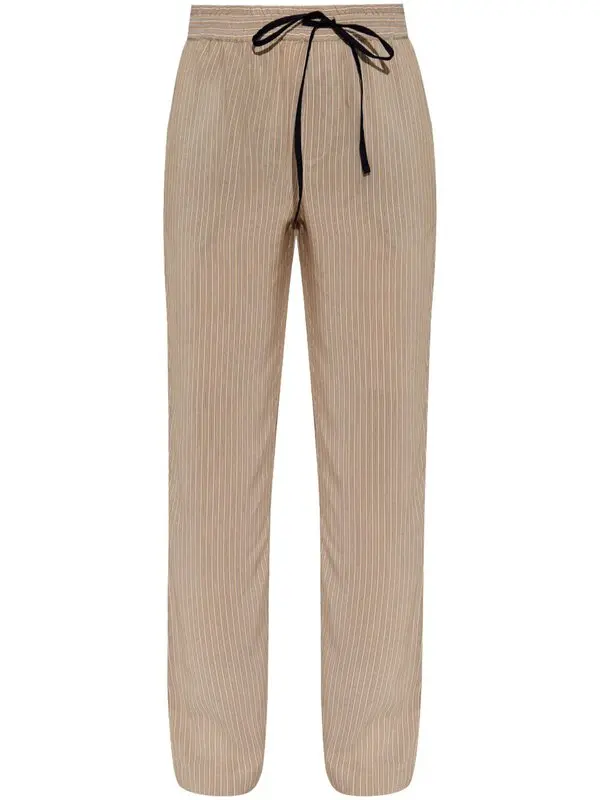 Victoria Beckham Pleat-detail Pyjama Trousers - Brown