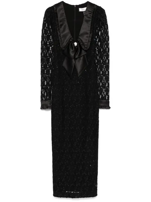 NISSA Floral Lace Midi Dress