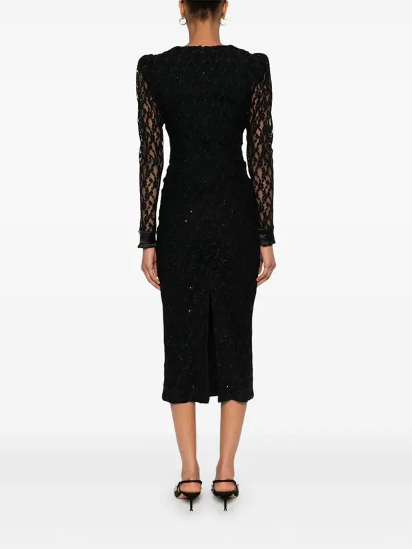 NISSA Floral Lace Midi Dress