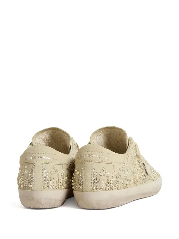 GOLDEN GOOSE Super-star Suede Sneakers With Pearl And Swarovski Crystal Embellishments