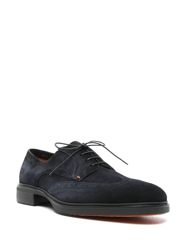 Santoni Suede Oxford Shoes