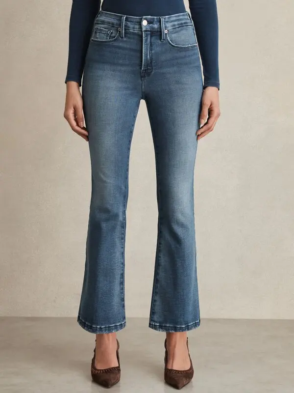 Good American Cropped Bootcut Jeans