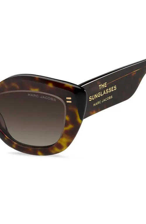 Marc Jacobs 52mm Cat Eye Sunglasses - Crystal Havana/ Brown