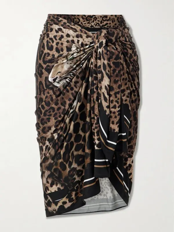 Dolce & Gabbana Leopard-print Silk Pareo - Animal Print