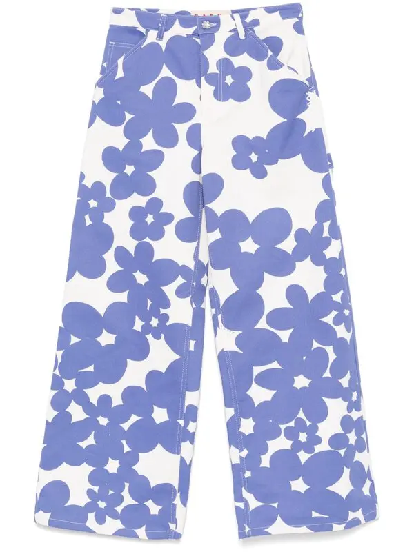Marni Wide Leg Trousers - Blue