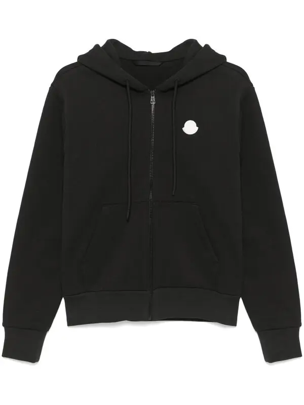Moncler Cotton Zip-up Hoodie - Black | Editorialist