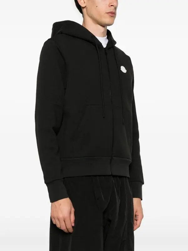 Moncler Cotton Zip-up Hoodie - Black | Editorialist