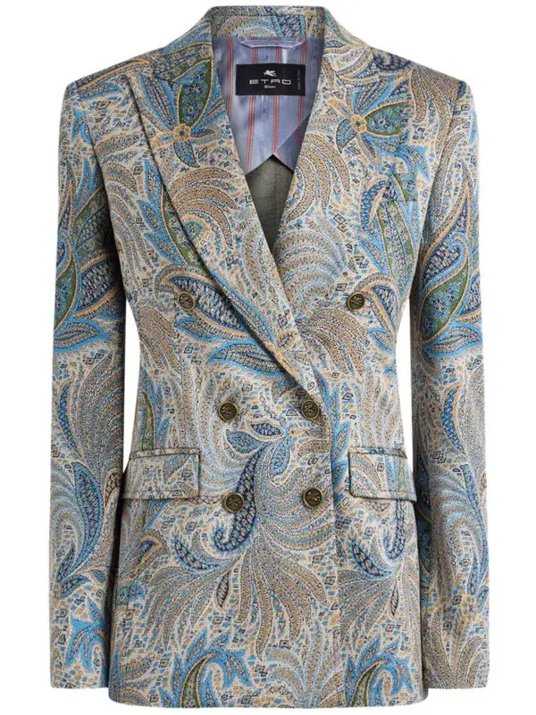 Etro Paisley-jacquard Blazer - Blue