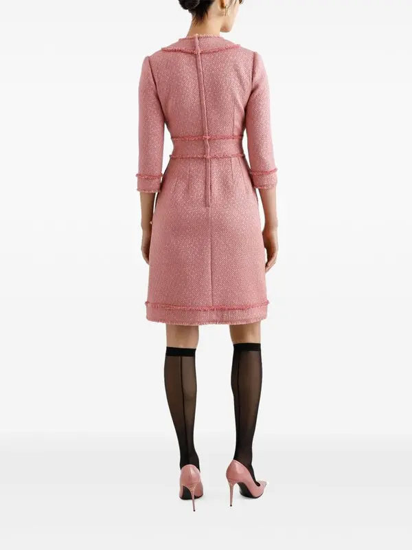 Dolce & Gabbana Frayed-edge Midi Dress - Pink