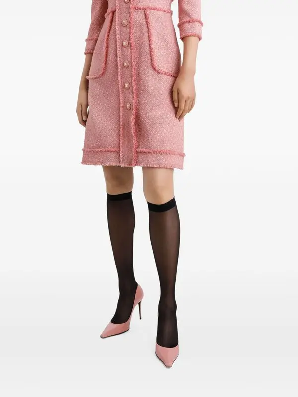 Dolce & Gabbana Frayed-edge Midi Dress - Pink