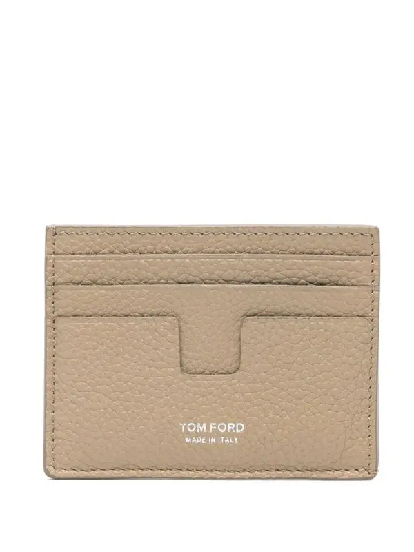 TOM FORD Leather Card Holder - Neutrals