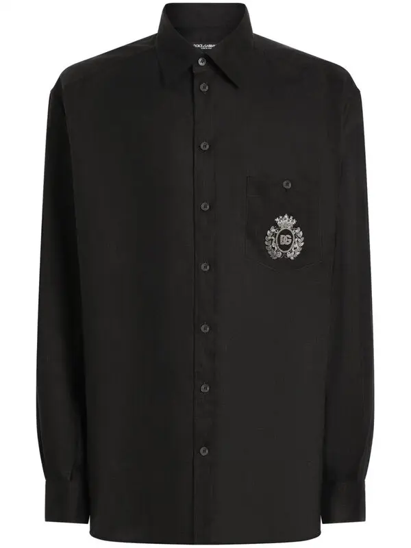 Dolce & Gabbana Logo-embroidered Shirt - Black