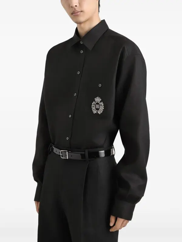 Dolce & Gabbana Logo-embroidered Shirt - Black