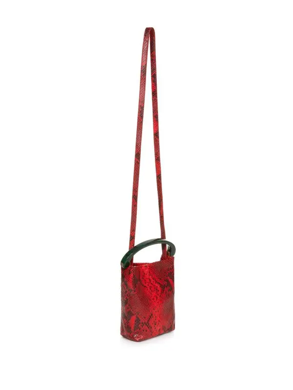 Dries Van Noten Snakeskin-Print Mini Bag - Red | Editorialist