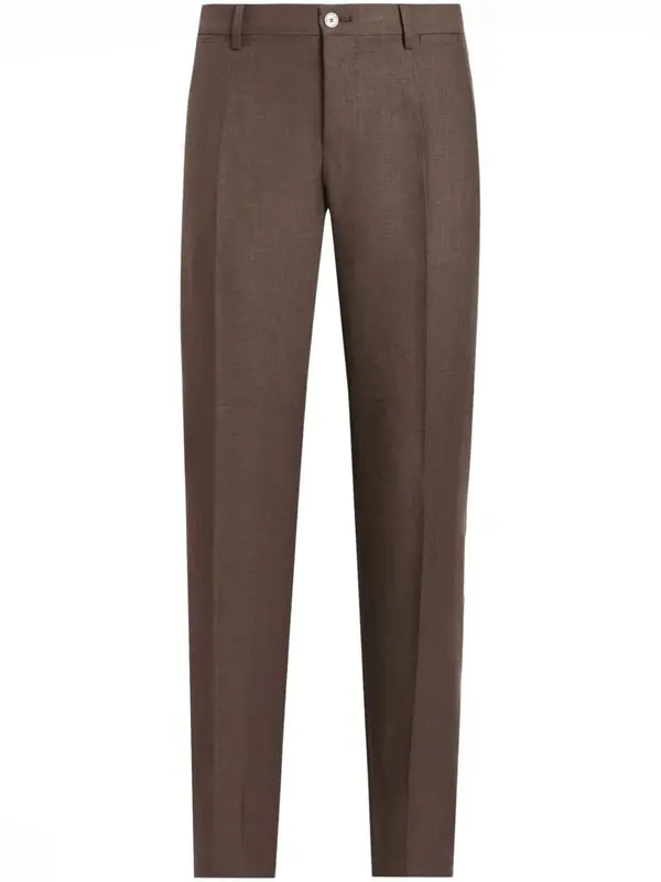 Dolce & Gabbana Pressed-crease Trousers - Brown