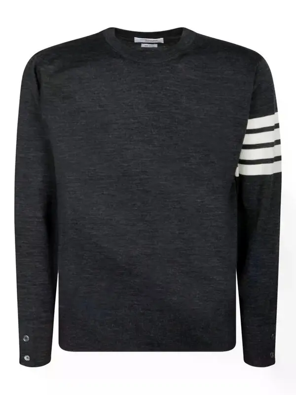 Thom Browne 4-bar Crew-neck Jumper - Grey