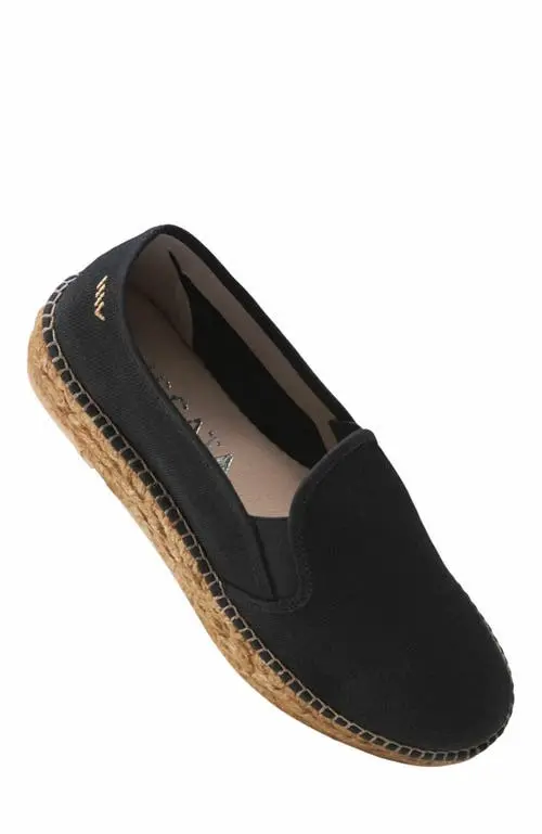 VISCATA Castell Canvas Espadrille Platforms - Black