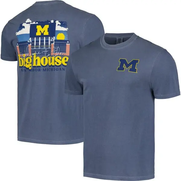 IMAGE ONE Michigan Wolverines "the Big House" Graphic T-shirt - Navy