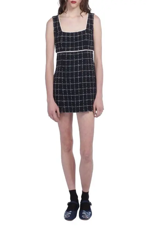 Anna Sui Windowpane Tweed Mini Dress