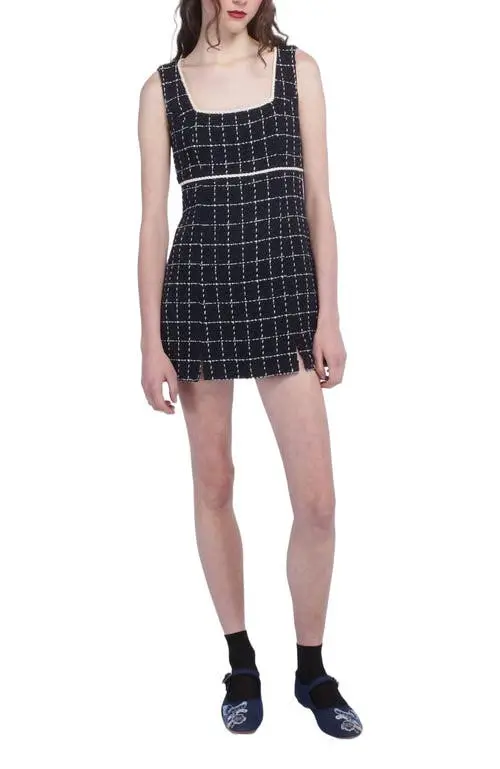 Anna Sui Windowpane Tweed Mini Dress