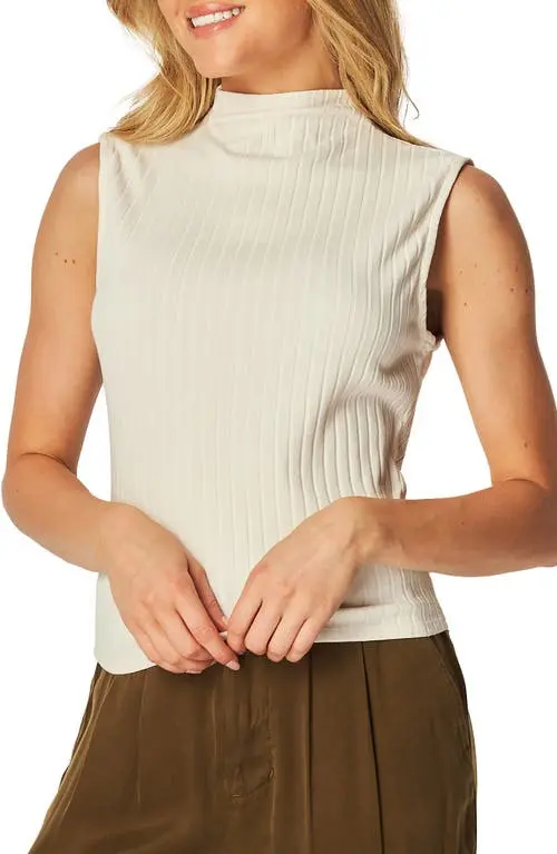 Bella Dahl Funnel Neck Rib Tank - Winter White
