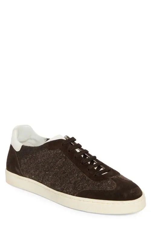 Brunello Cucinelli Mixed Media Low Top Sneaker