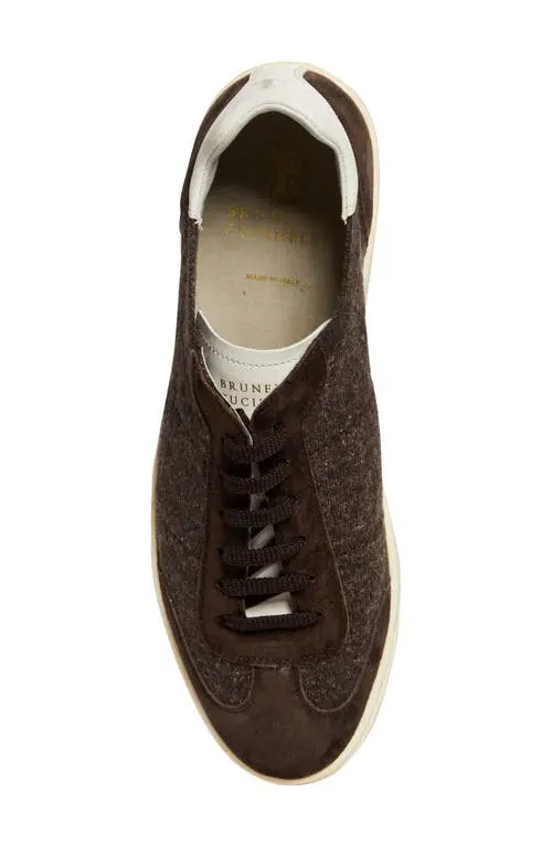 Brunello Cucinelli Mixed Media Low Top Sneaker