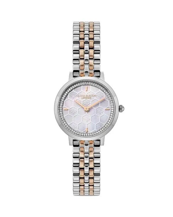 OLIVIA BURTON Honey Comb Ultra Slim Watch - Grey/two Tone