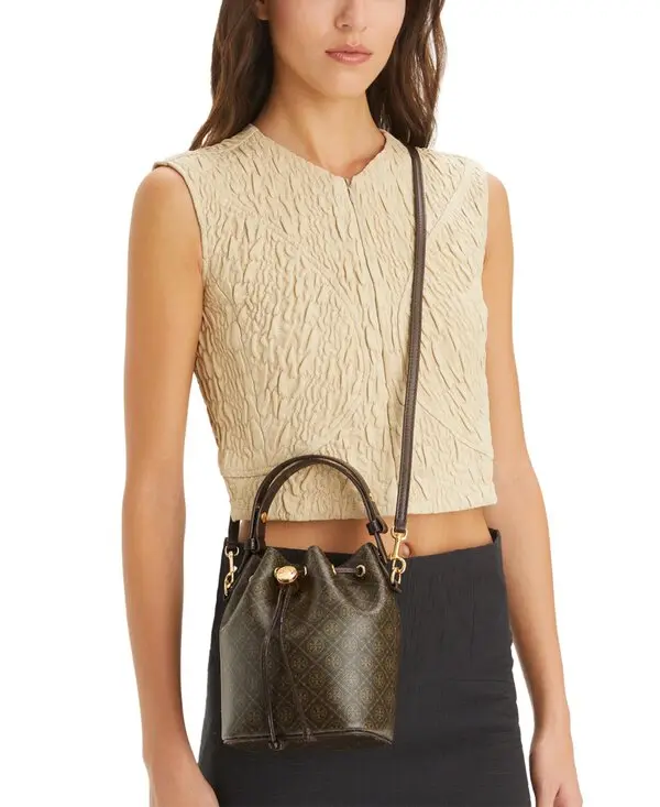 Tory Burch T Monogram Mini Bucket Bag - French Press
