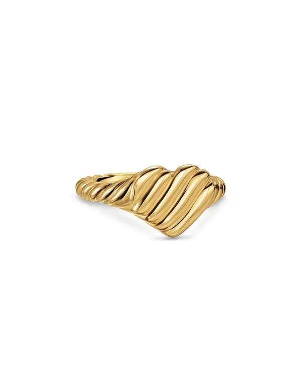 David Yurman Sculpted Cable Heart Pinky Ring - Gold
