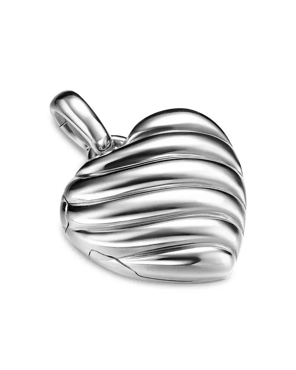 David Yurman Sculpted Cable Heart Locket - Silver